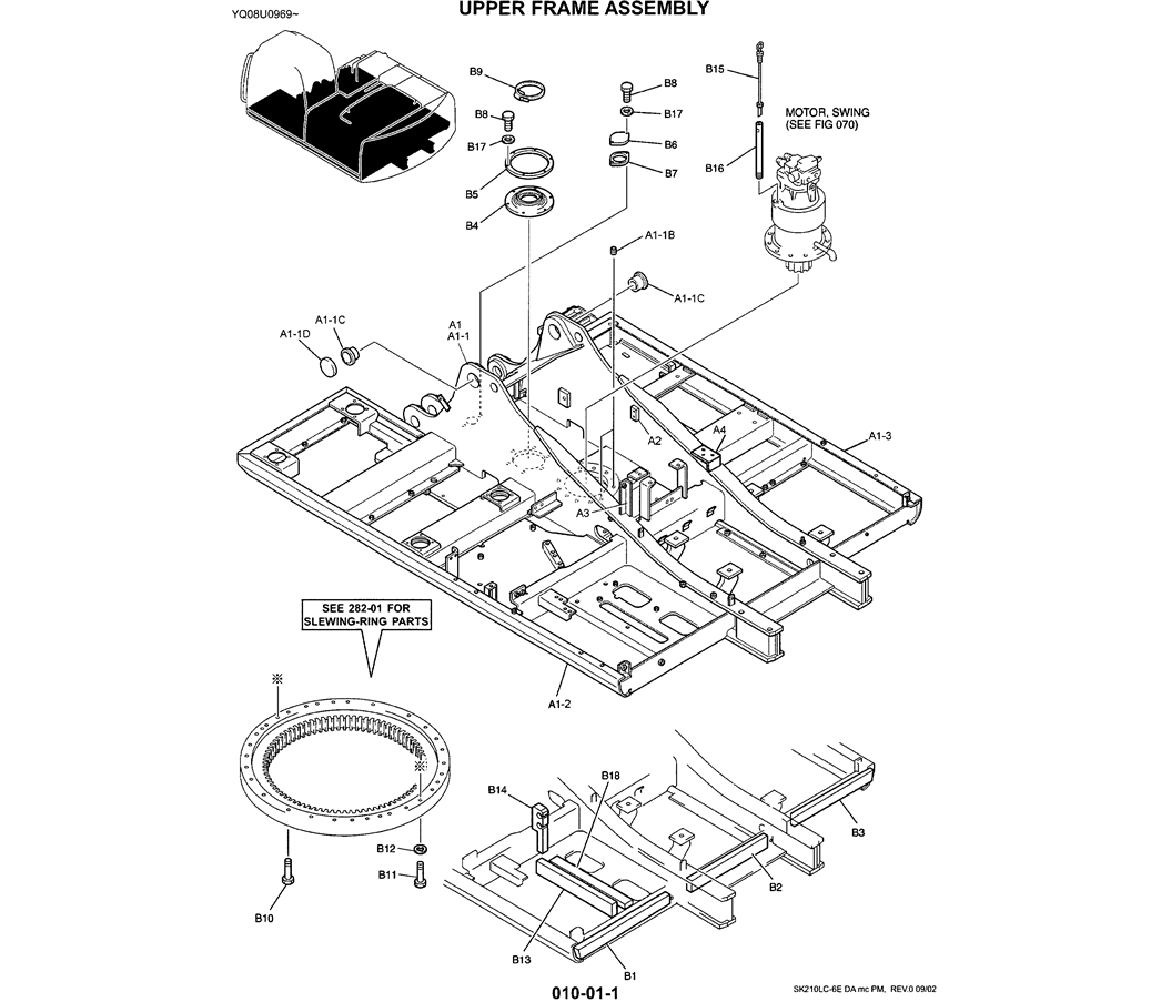 01-001 UPPER FRAME ASSEMBLY-SK200-6E SK210LC-6E SK200-6ES SK200LC-6E Kobelco Excavator Parts ...