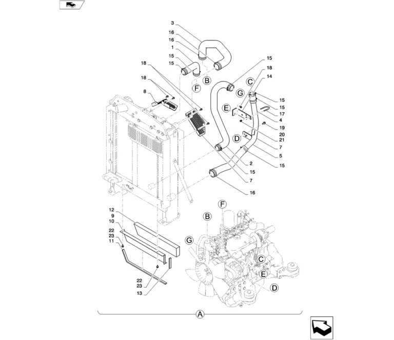01-008(02) RADIATOR GROUP-2 SK130-8 SK140LC Excavator Parts Number ...