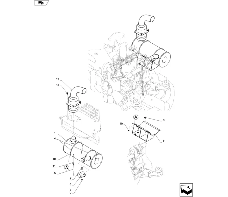 01-011(00) MUFFLER ASSEMBLY-2 SK130-8 SK140LC Excavator Parts Number ...