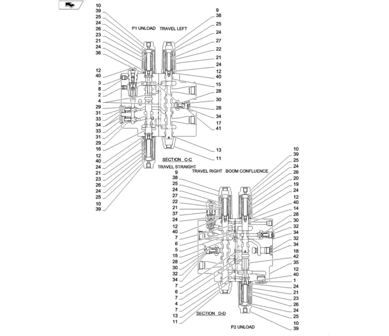 01-017(04) VALVE INSTALLATION-2 SK130-8 SK140LC Excavator Parts Number ...