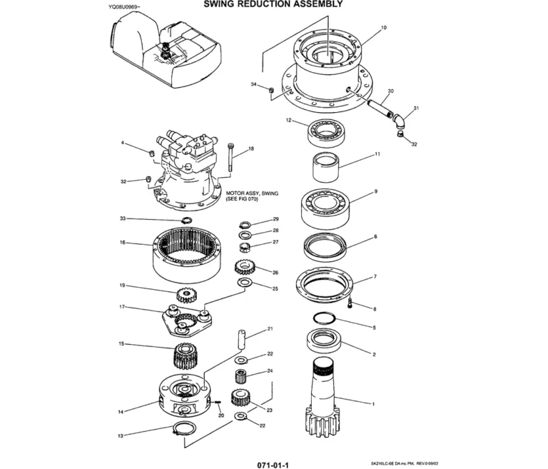 01-018 SWING REDUCTION ASSEMBLY-SK200-6E SK210LC-6E SK200-6ES SK200LC ...
