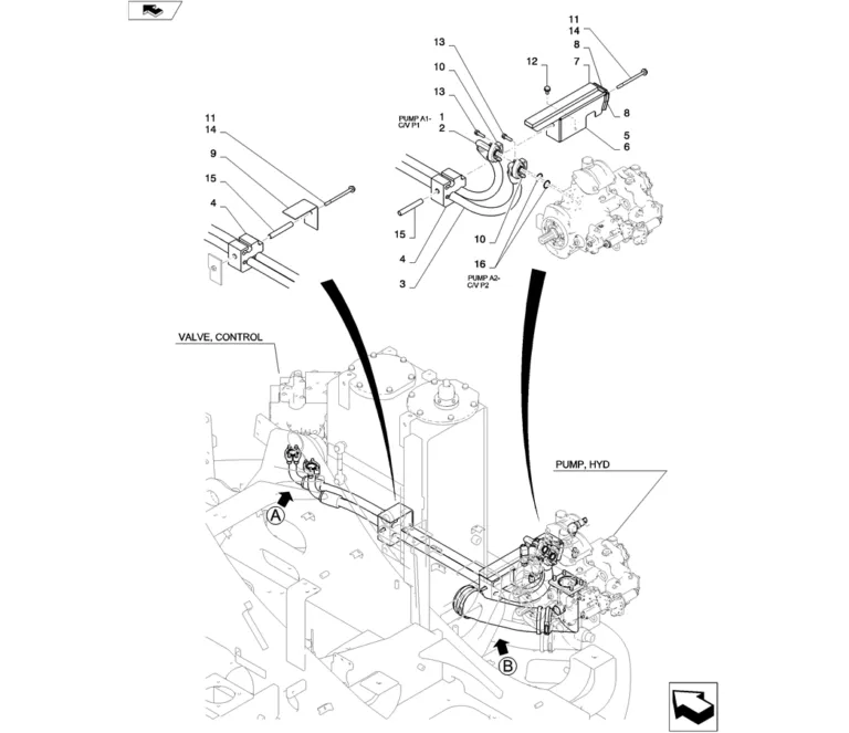 01-020(01) HYDRAULIC LINES, PUMP-2 SK130-8 SK140LC Excavator Parts ...