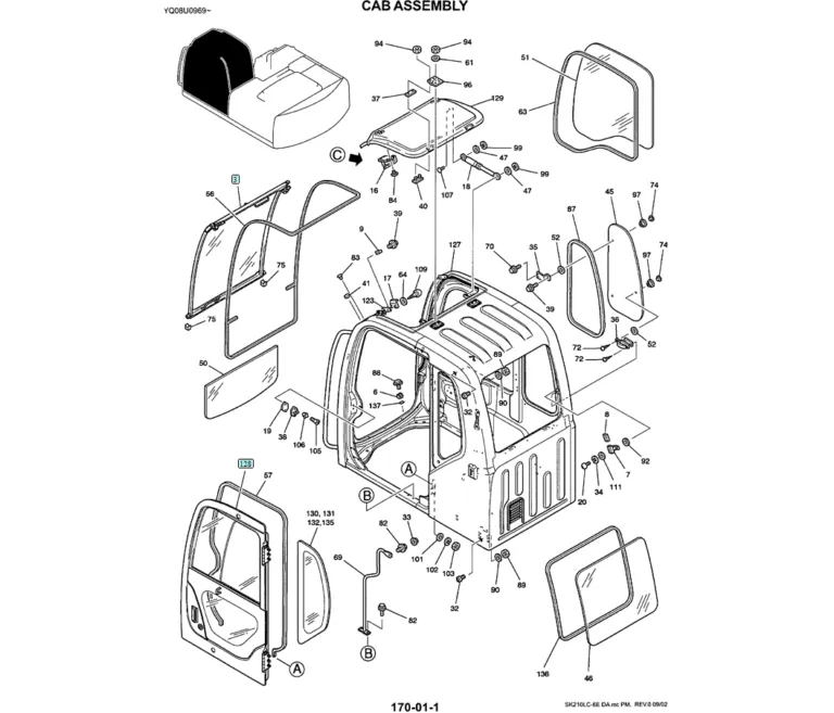 01-041(01) CAB ASSEMBLY-SK200-6E SK210LC-6E SK200-6ES SK200LC-6E ...