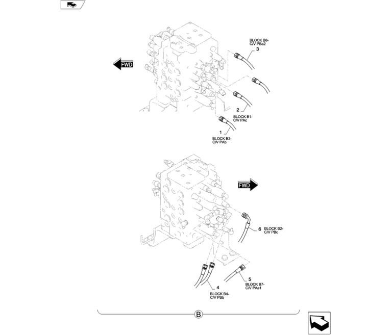 01-041(03) CONTROL LINES, BLOCK-2 SK130-8 SK140LC Excavator Parts ...