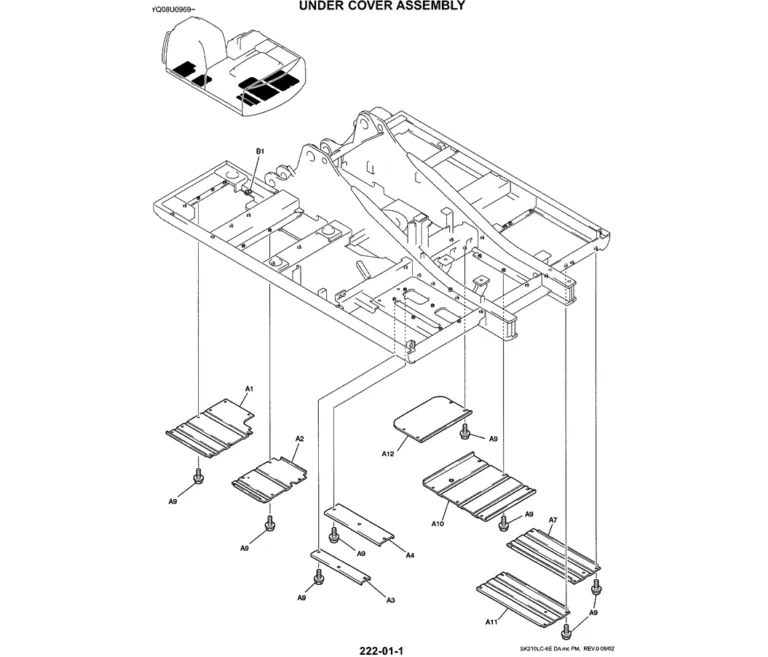 01-050 UNDER COVER ASSEMBLY-SK200-6E SK210LC-6E SK200-6ES SK200LC-6E ...