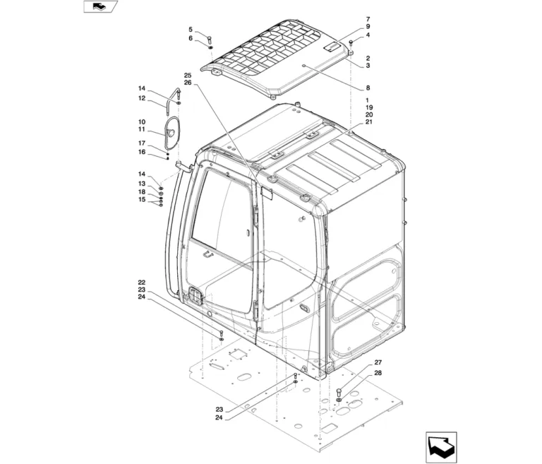 01-062(01) CAB INSTALLATION-2 SK130-8 SK140LC Excavator Parts Number ...