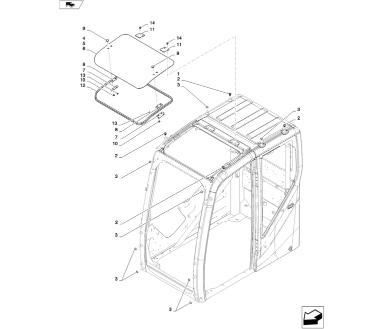 01-062(06) CAB INSTALLATION-2 SK130-8 SK140LC Excavator Parts Number ...