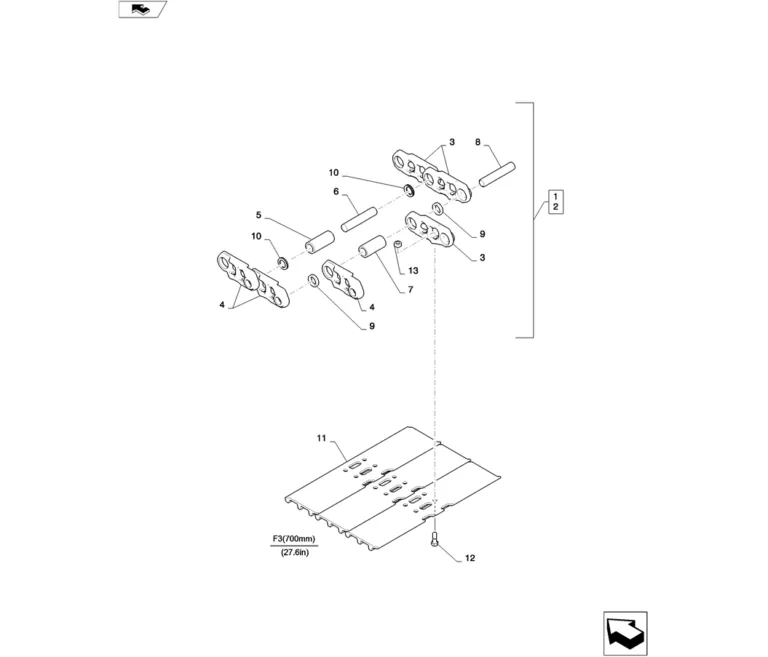 02-017(00) SHOE ASSEMBLY 700 MM-2 SK130-8 SK140LC Excavator Parts ...