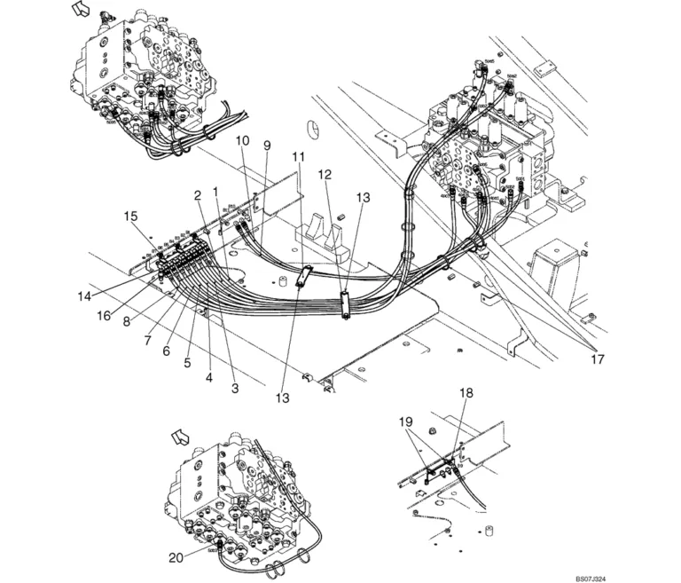 02-36-00(00) CONTROL LINES, BLOCK (STANDARD) (LS64H00132F1)-SK460-8 ...
