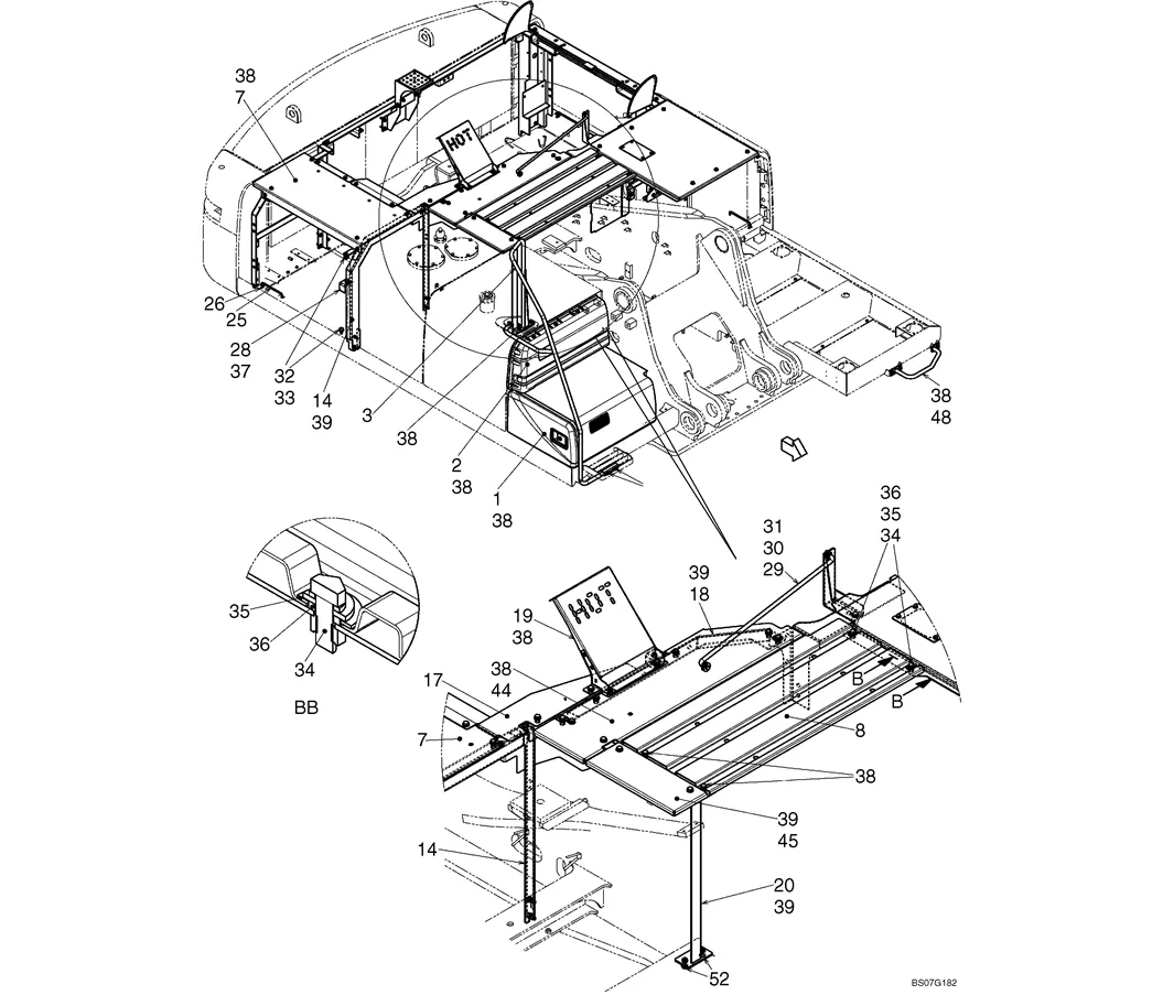 02-51-01(01) GUARD INSTALLATION (ROTATION 2 WAY FLOW), (CHASSIS FRONT ...