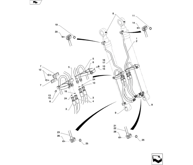 03-012(00) HYDRAULIC LINES, CYLINDER (BOOM)-2 SK130-8 SK140LC Excavator ...