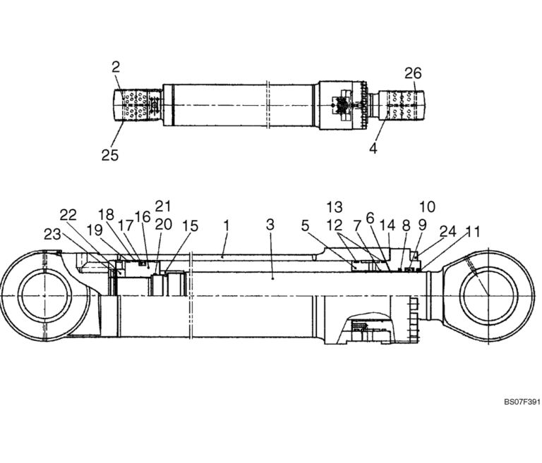 08-20(00) CYLINDER ASSEMBLY, BOOM (LS01V00055F1)-SK460-8 SK485-8 ...