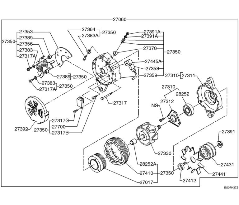 09-26(00) ALTERNATOR W/REGULATOR ASSEMBLY, 24V-60A (VH27060E0190)-SK460 ...