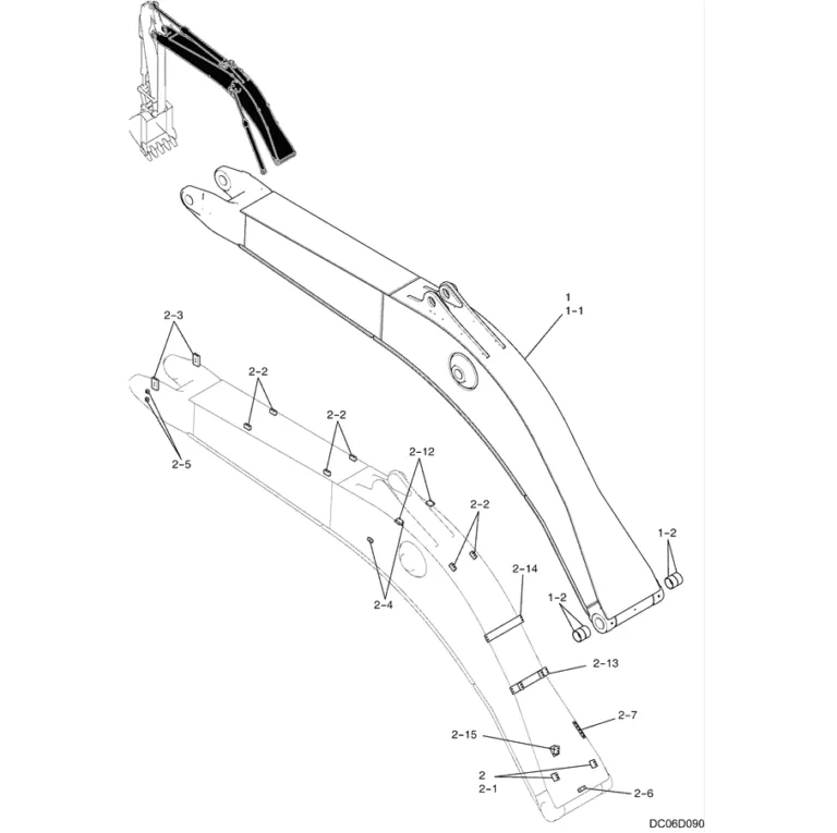 3.002(00) BOOM ASSEMBLY 6.5M (21 FT - 4 IN) LC02B00165F1-SK350-8 ...