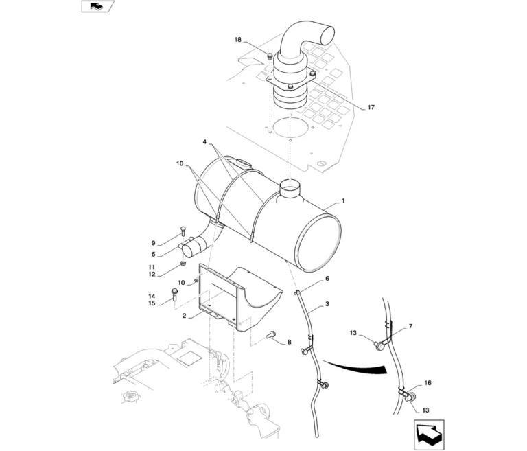 01-011(00)MUFFLER ASSY-SK235SR-2 SK235SRLC-2 SK235SR Kobelco Excavator ...