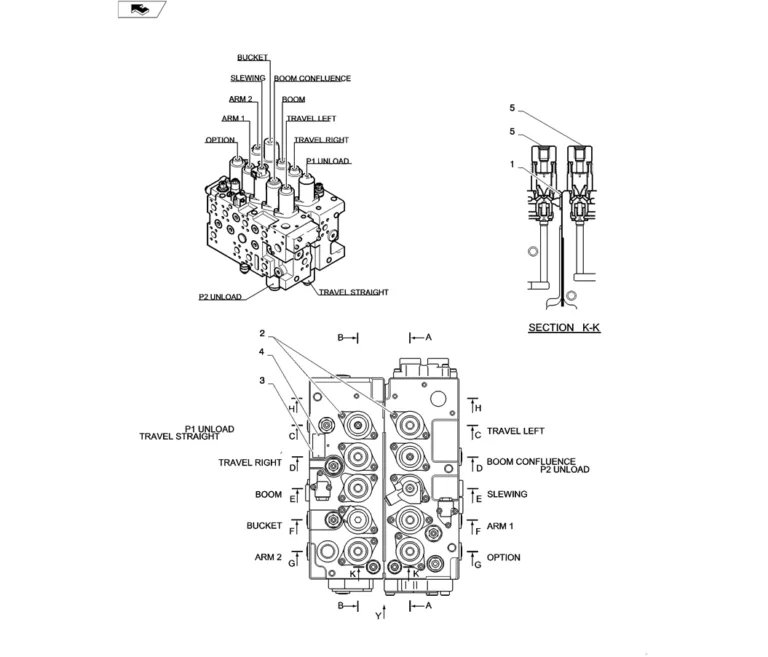 01-017(02)VALVE INSTALL-SK235SR-2 SK235SRLC-2 SK235SR Kobelco Excavator ...
