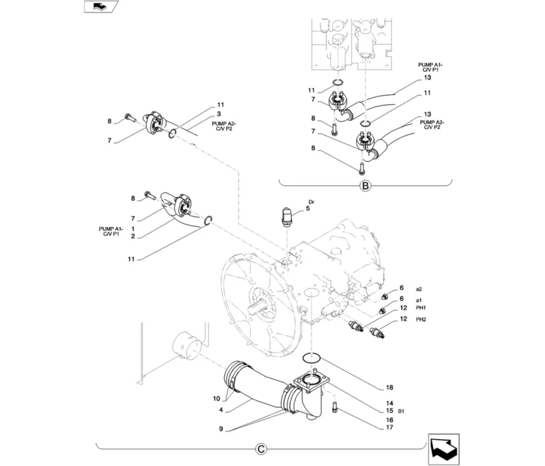 01-020(02)HYD LINES, PUMP-SK235SR-2 SK235SRLC-2 SK235SR Kobelco ...