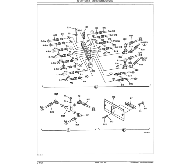 01-054 REMOTE CONTROL LINES - STANDARD HOSES AT BLOCK-Kobelco SK480LC ...