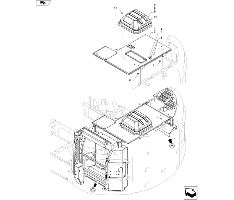 01-069(06)GUARD INSTALL-SK235SR-2 SK235SRLC-2 SK235SR Kobelco Excavator ...