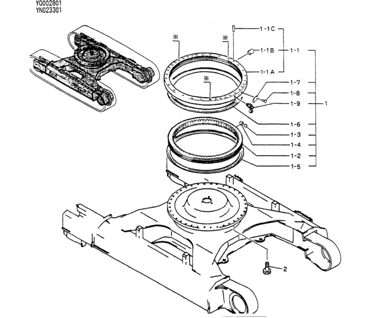 02-003RING ASSY, SLEWING-Kobelco SK200-3 SK200LC-5 SK200 Excavator ...