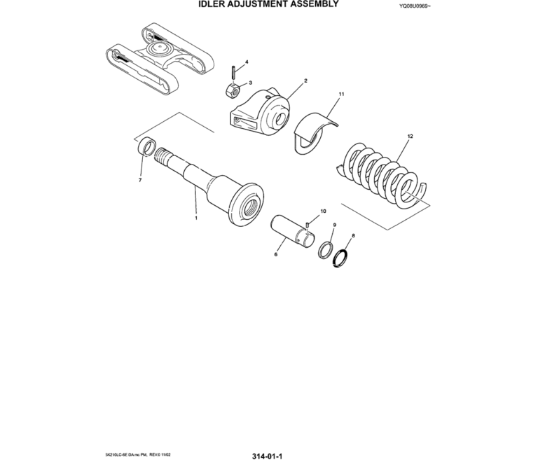 02-009 IDLER ADJUSTMENT ASSEMBLY-SK200-6E SK210LC-6E SK200-6ES SK200LC-6E Kobelco Excavator ...