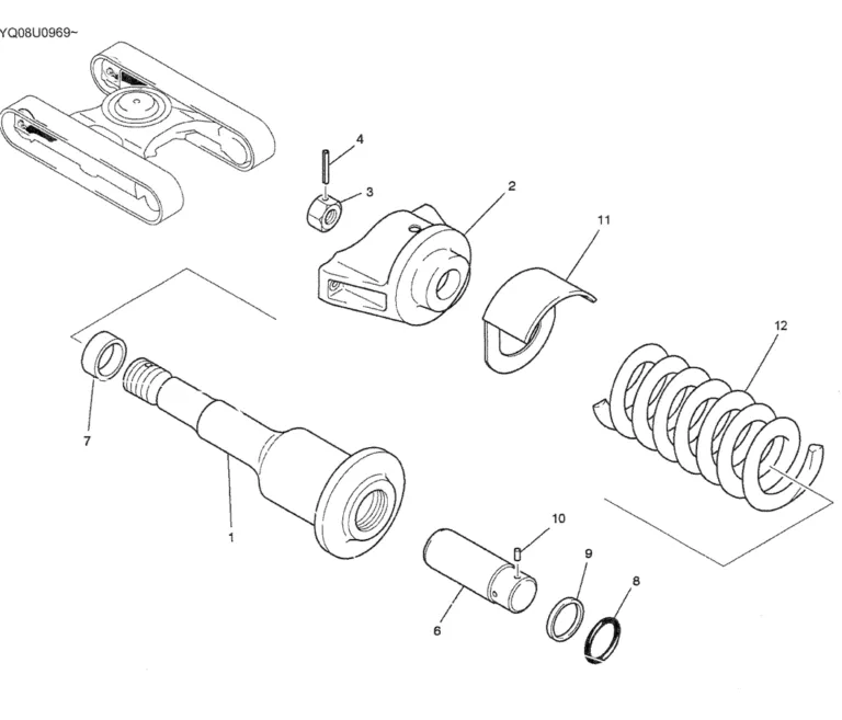 02-010 IDLER ADJUSTMENT ASSEMBLY(HIGH AND WIDE)-SK200-6E SK210LC-6E ...