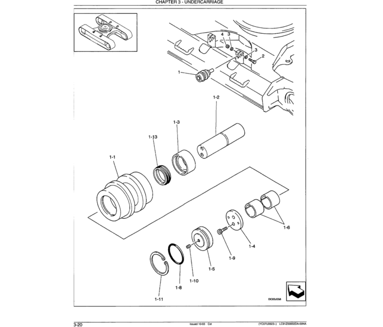 02-012 UPPER ROLLER ASSEMBLY-SK330LC-6E SK330-6E SK350LC-6E Kobelco ...