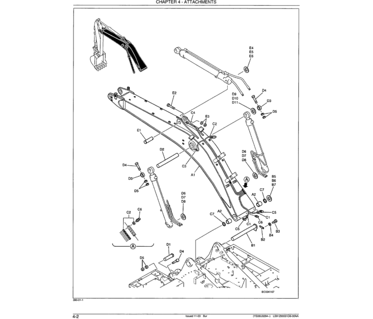 03-001 BOOM ASSEMBLY - 7.0 M (23 FT) STANDARD-Kobelco SK480LC-6E SK480 ...
