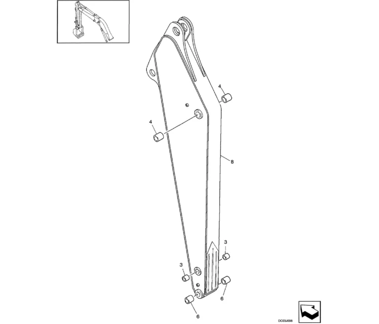 03-026 ARM ASSEMBLY, LONG ARM ROTATION-SK330LC-6E SK330-6E SK350LC-6E ...