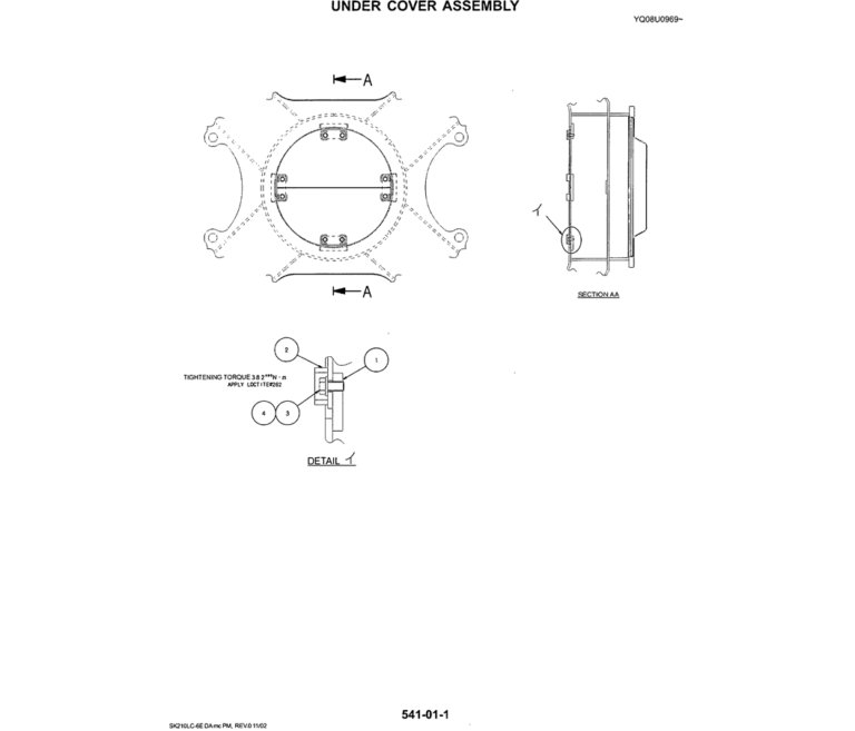 05-005 UNDER COVER ASSEMBLY-SK200-6E SK210LC-6E SK200-6ES SK200LC-6E ...