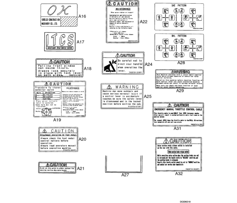 06-002(02) DECALS CAB-SK330LC-6E SK330-6E SK350LC-6E Kobelco Excavator ...