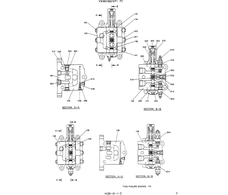 07-008VALVE ASSY, CONTROL (TELESCOPIC, WOOD GRAPPLE)-Kobelco SK200-3 ...
