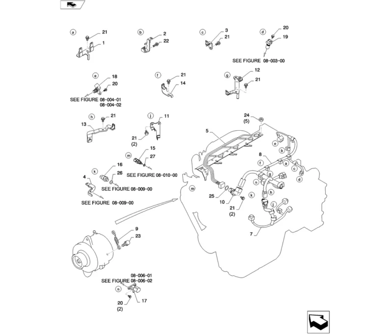 08-012(01)ELECTRICAL PARTS (ENGINE) HINO J05E-SK235SR-2 SK235SRLC-2 ...