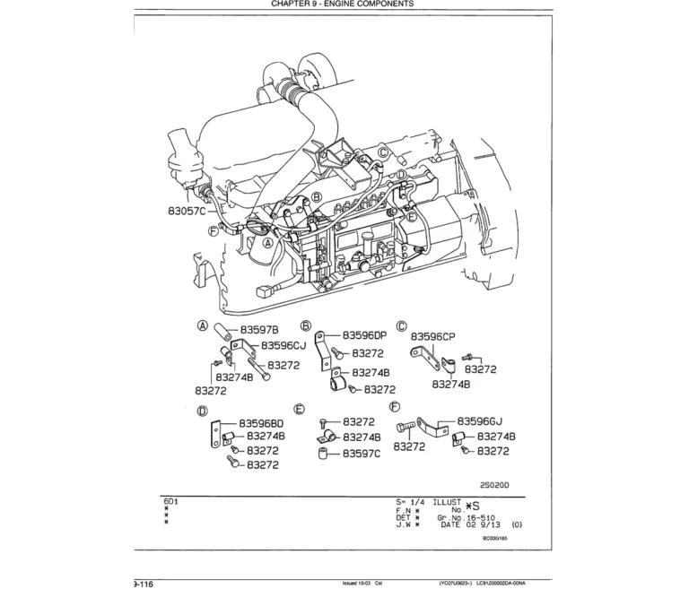08-037 ENGINE HARNESS-SK330LC-6E SK330-6E SK350LC-6E Kobelco Excavator ...