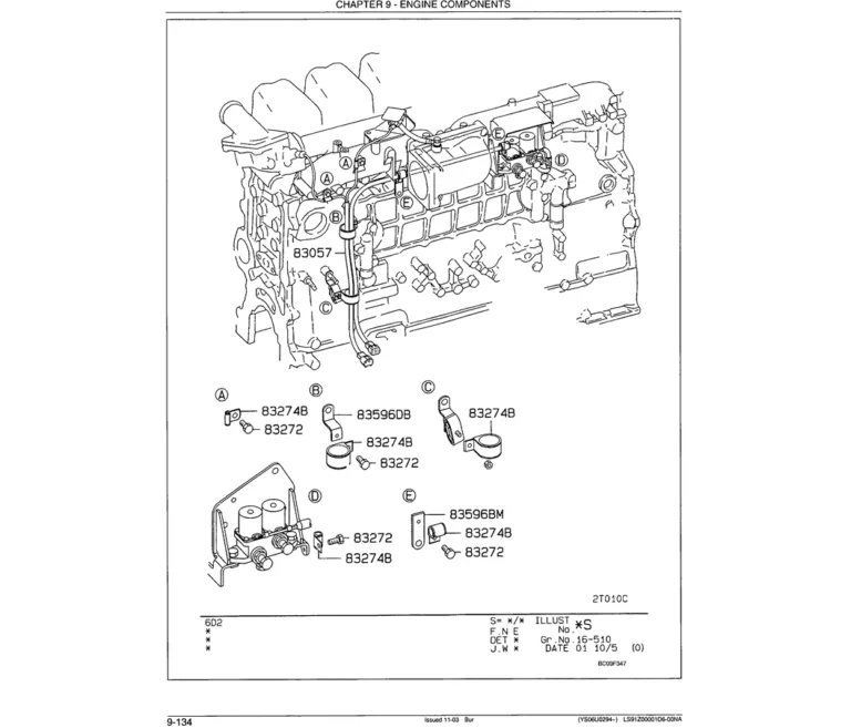 08-039ENGINE HARNESS Mitsubishi 6D24-Kobelco SK480LC-6E SK480-6S ...
