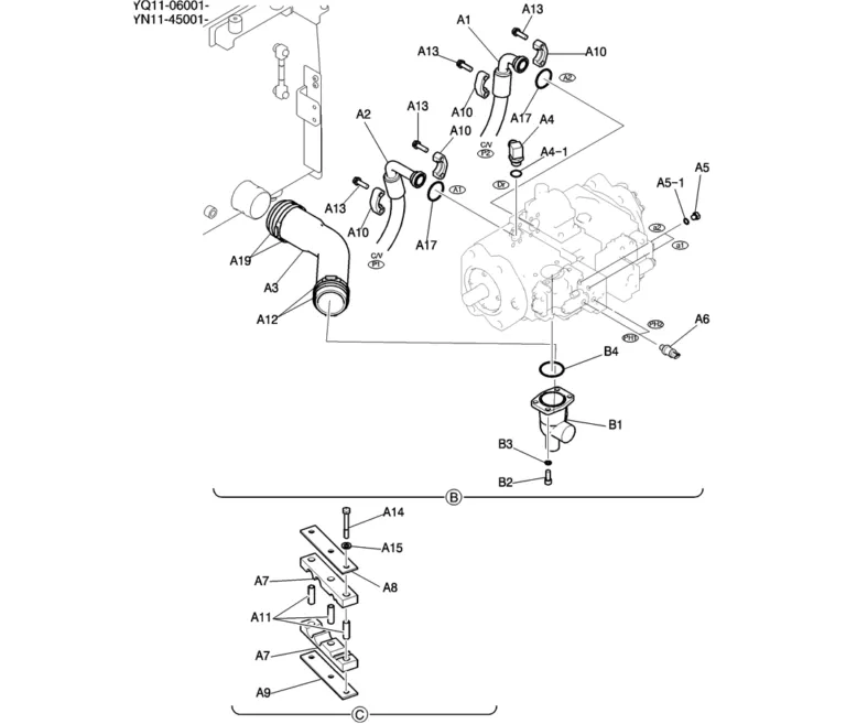 090-01-2 HYD LINES, PUMP-Kobelco SK200-8 SK210LC-8 SK210D-8 Excavator ...