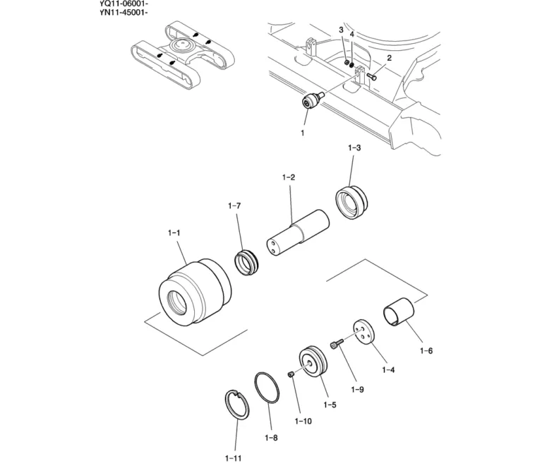374-01-1 ROLLER ASSY, UPP-Kobelco SK200-8 SK210LC-8 SK210D-8 Excavator ...