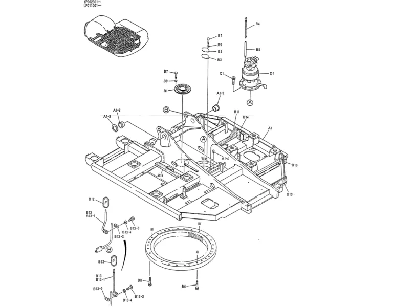 01-001 FRAME ASSY, UPP-Kobelco SK120LC-5 SK120-V SK120LC-3 Excavator ...