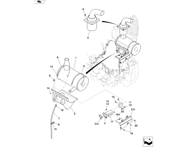 01-011(00) MUFFLER ASSEMBLY-Kobelco SK80MSR SK80CS-2 SK80CS-1E SK80 ...