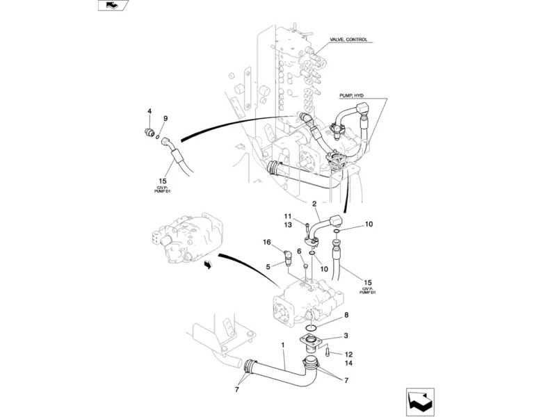 01-020(00) HYDRAULIC LINES, PUMP-Kobelco SK80MSR SK80CS-2 SK80CS-1E ...