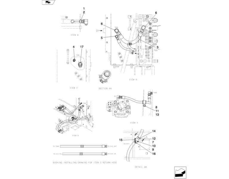 01-025(01) HYDRAULIC LINES, RETURN-Kobelco SK80MSR SK80CS-2 SK80CS-1E ...