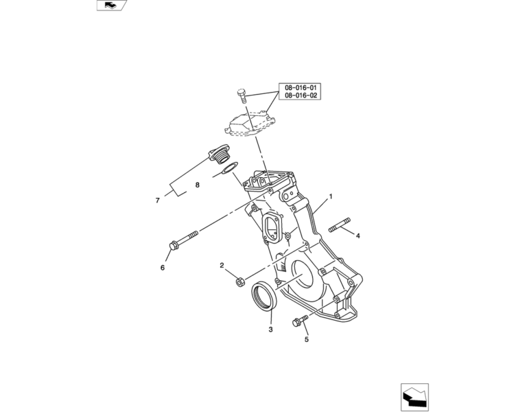 08-005(01) TIMING GEAR CASE AND FLYWHEEL HOUSING ISUZU 4LE2 ENGINE ...