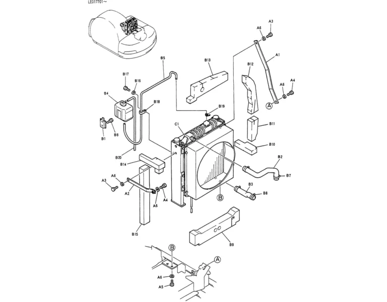 01-005 RADIATOR INSTAL-Kobelco SK60-3 SK60-5 SK60 Excavator Parts ...