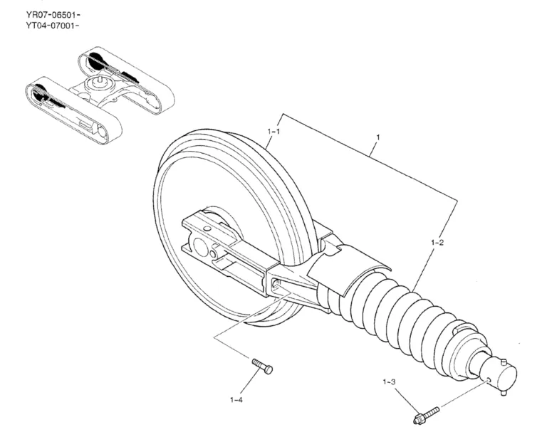 02-005 IDLER ASSY, CRAWLER-Kobelco SK70SR-1E SK70SR-2 SK70 Excavator ...
