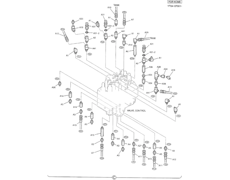 05-002 FRAME UPP (AUTOMATIC AIR RELIEF SPEC)-Kobelco SK70SR-1E SK70SR-2 ...