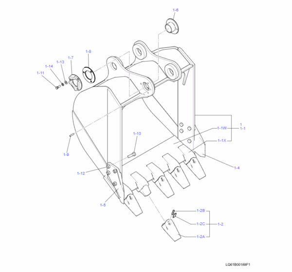 LQ61B00006F1 LP61B00008F1 BUCKET KOBELCO SK250-10 SK260LC-10