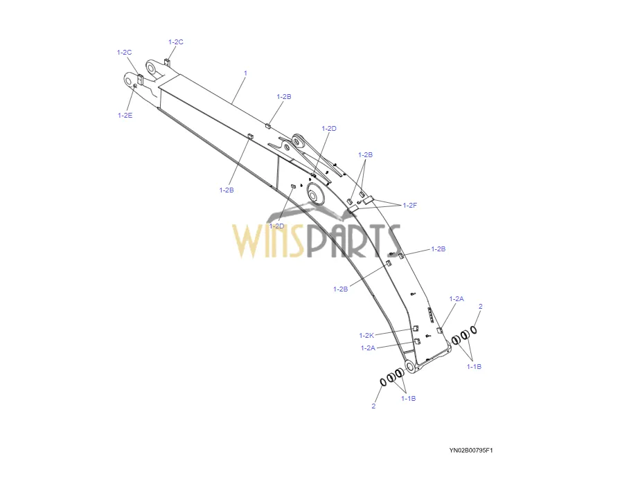 YN02B00795F1 YN02B00796F1 BOOM ASSY ATTACHMENT KOBELCO