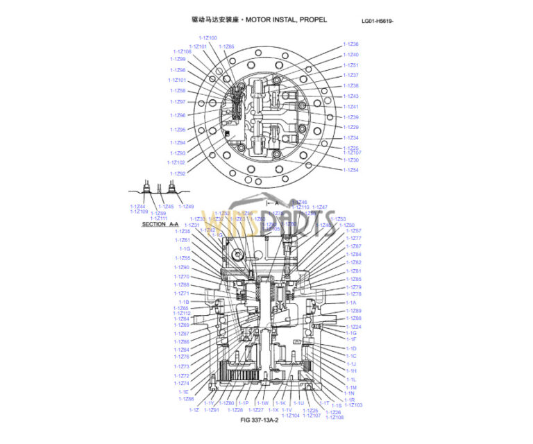 LG53D00002F1 YT15V00012F1 PROPEL MOTOR ASSY KOBELCO SK75-8 SK70SR-2