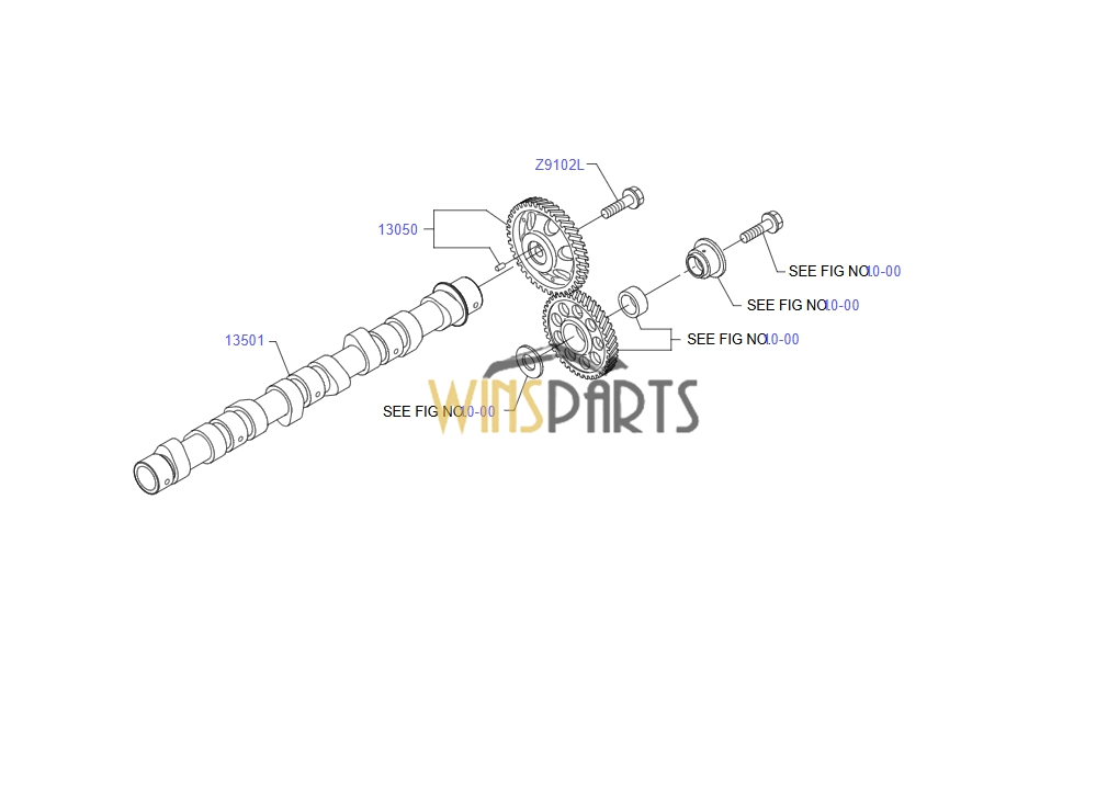 VH13501E0240 13501-E0240 CAMSHAFT AND IDLE GEAR Kobelco SK210-8